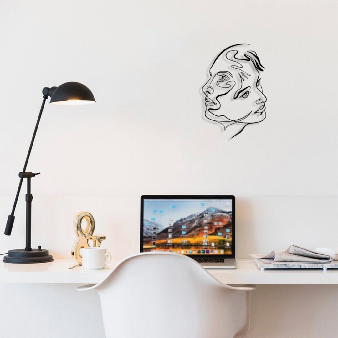 Two Face Silhouette Man Metal Art Smiley Face Gay Portrait - Etsy