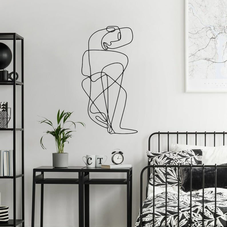 Pablo Picasso Figure Single Line Metal Wall Art Housewarming - Etsy