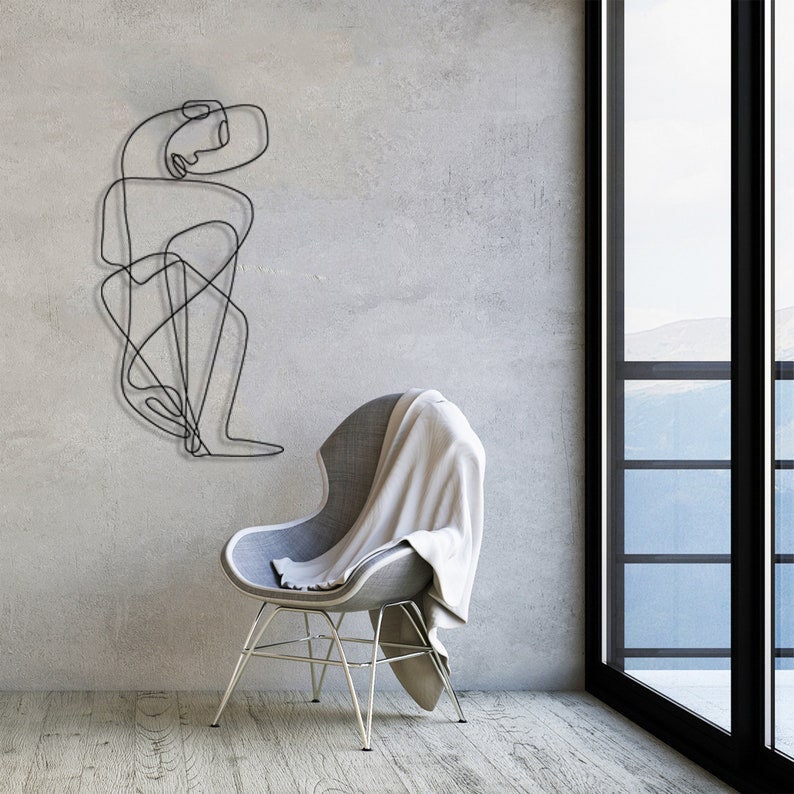 Pablo Picasso One Line Drawing Metal Wall Art Large Abstract - Etsy