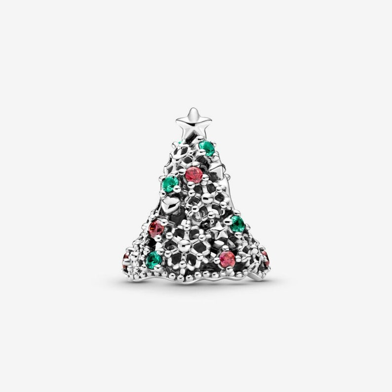 Glitter Christmas Tree Charm / Fits Pandora Bracelet / Beads / - Etsy