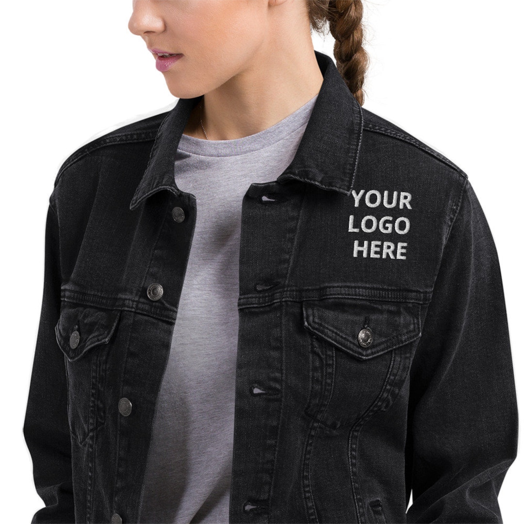 Customizable Denim Jacket, Unisex Jean Jacket, Company Logo, Company ...