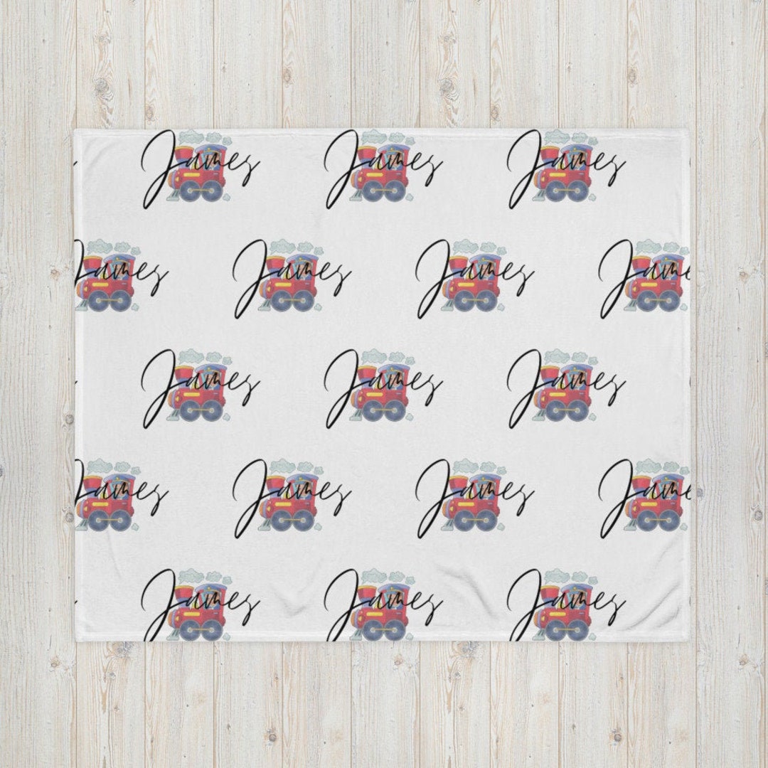 Personalized Train Throw Blanket ~ Custom Blanket ~ Shower Gift - Etsy