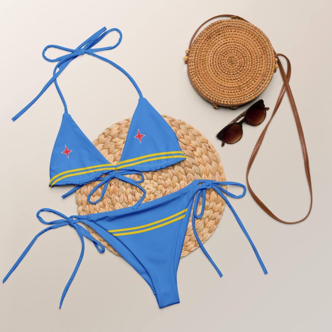 Aruba Bikini Set, Blue Bikini, Triangle Bikini, Large Bust Swimwear ...
