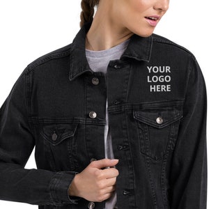 Customizable Denim Jacket, Unisex Jean Jacket, Company Logo, Company ...