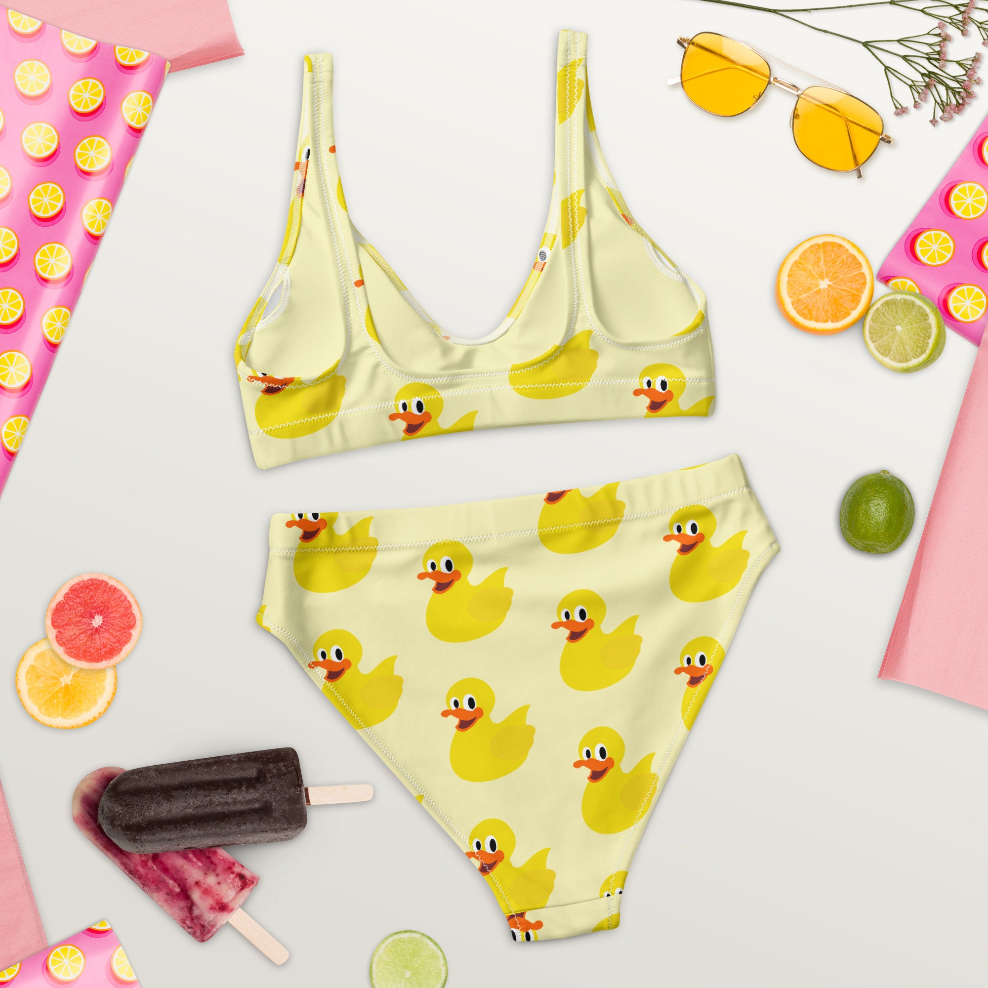 Rubber Duck, Recycled High-waisted Bikini, Two Piece Swimsuit, Duckie ...