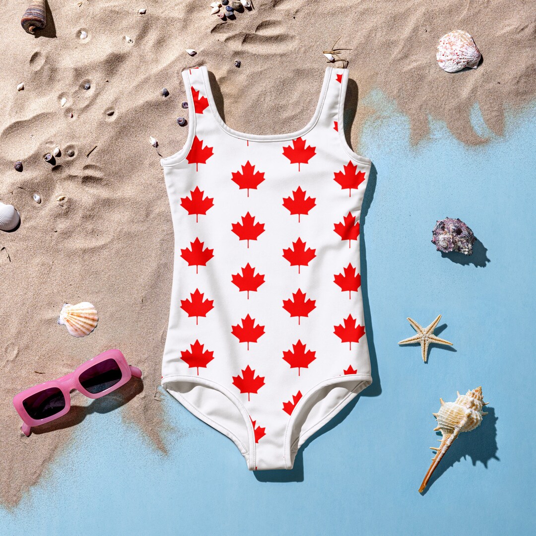 Canadian Kids Swimsuit, Canada Day Swimwear, Canadian Flag One-piece ...
