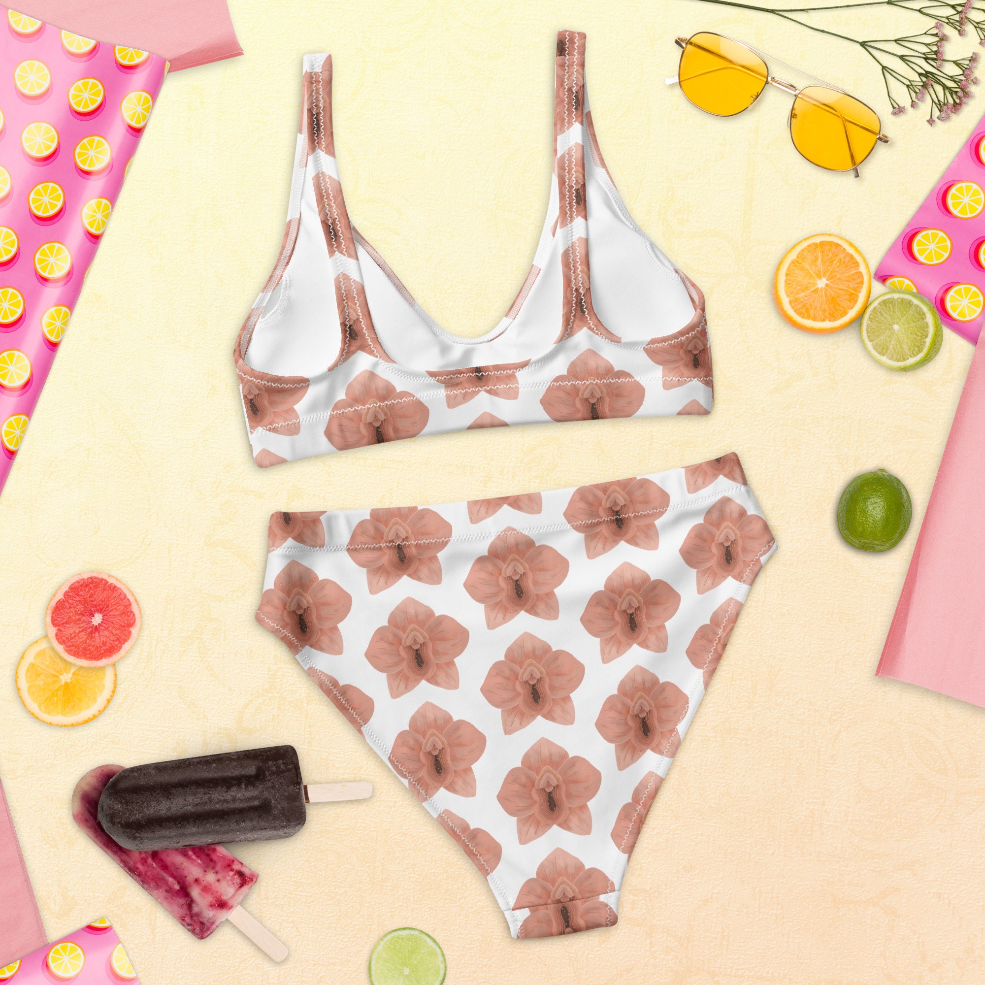 Cliterous Flower Recycled High-waisted Bikini Clitora - Etsy