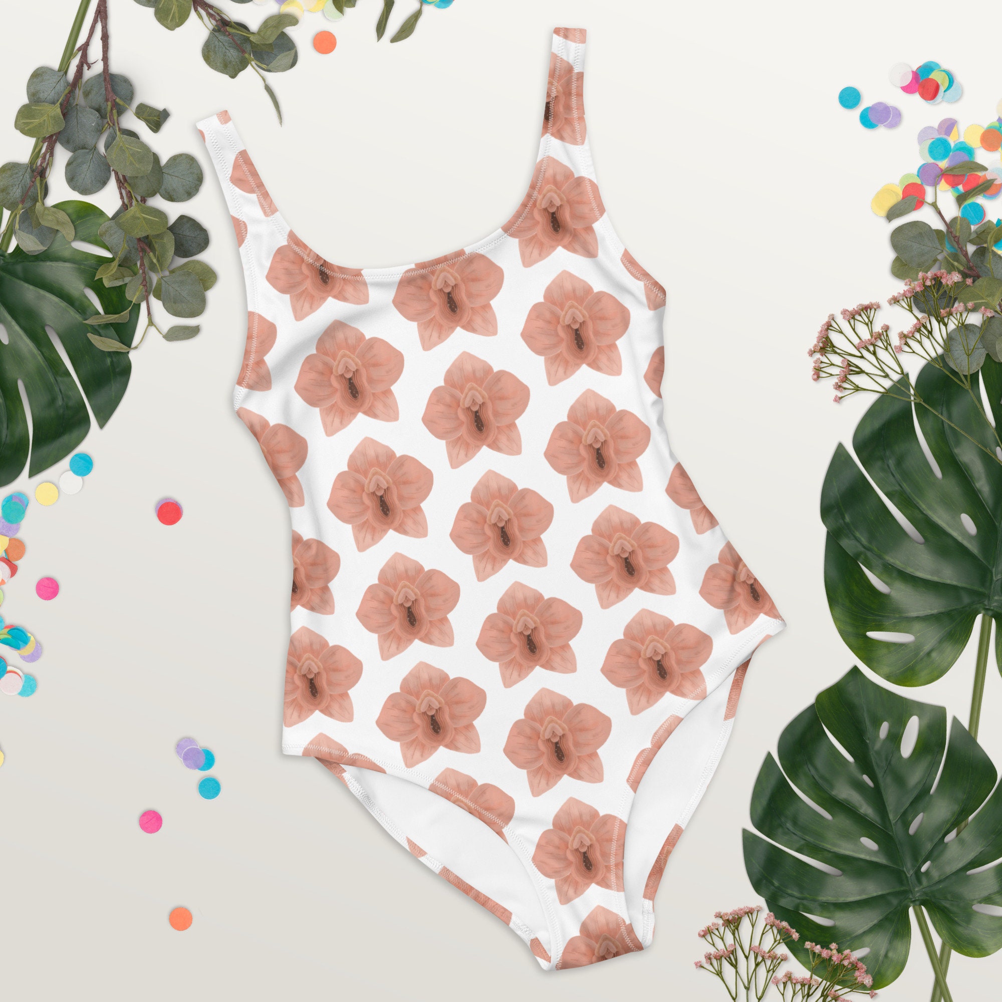 Cliterous Flower, One-piece Swimsuit, Clitora Flower, Plus Size ...