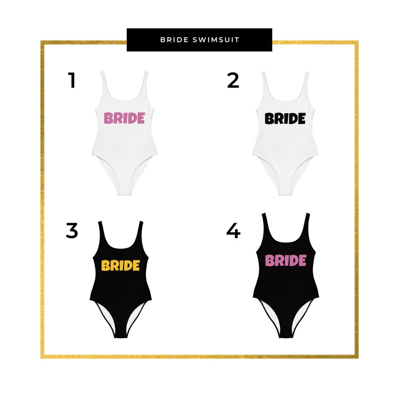 Bride & Team Bride One-piece Swimsuit ~ Bridal Party ~ Bridesmaids ...