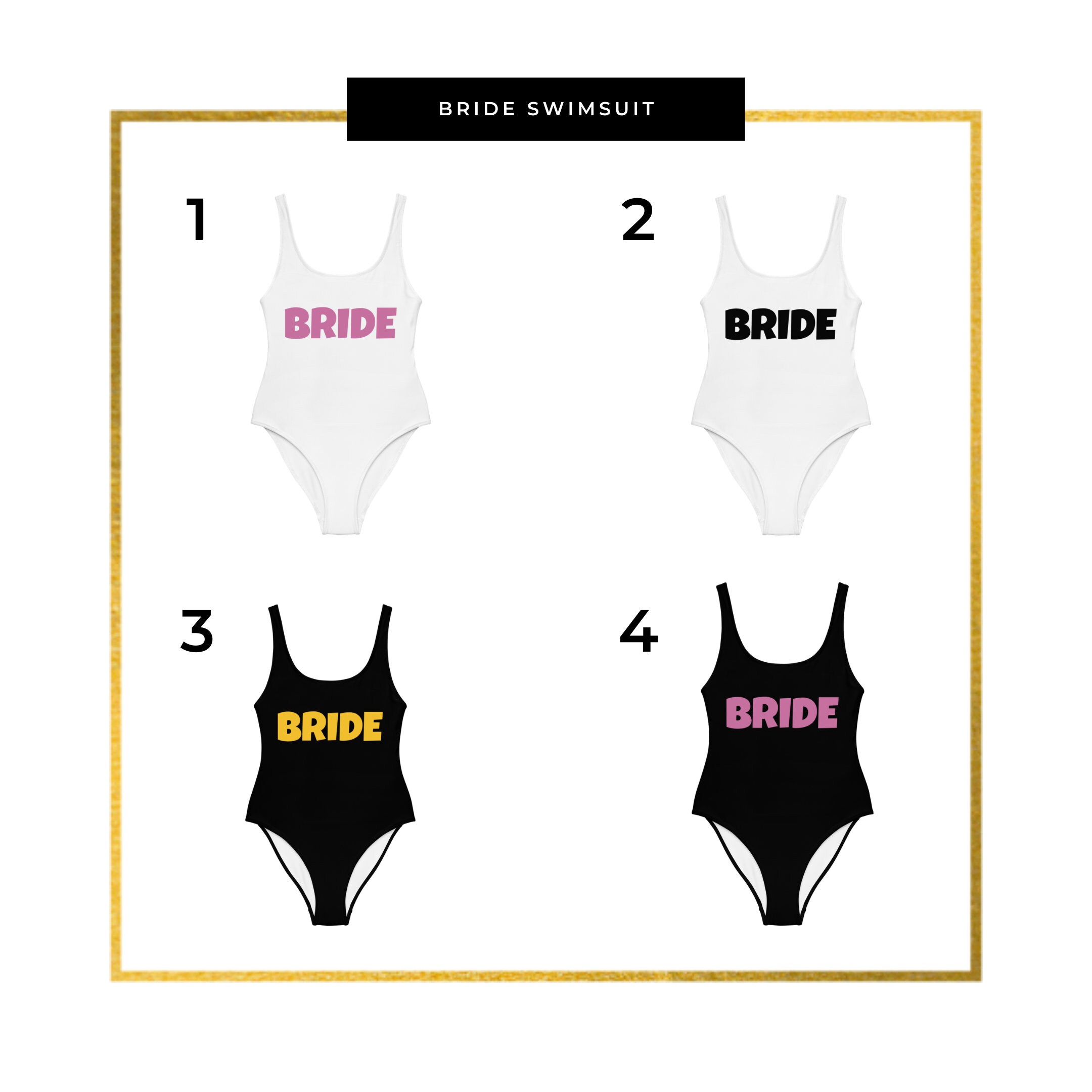 Bride & Team Bride One-piece Swimsuit ~ Bridal Party ~ Bridesmaids ...