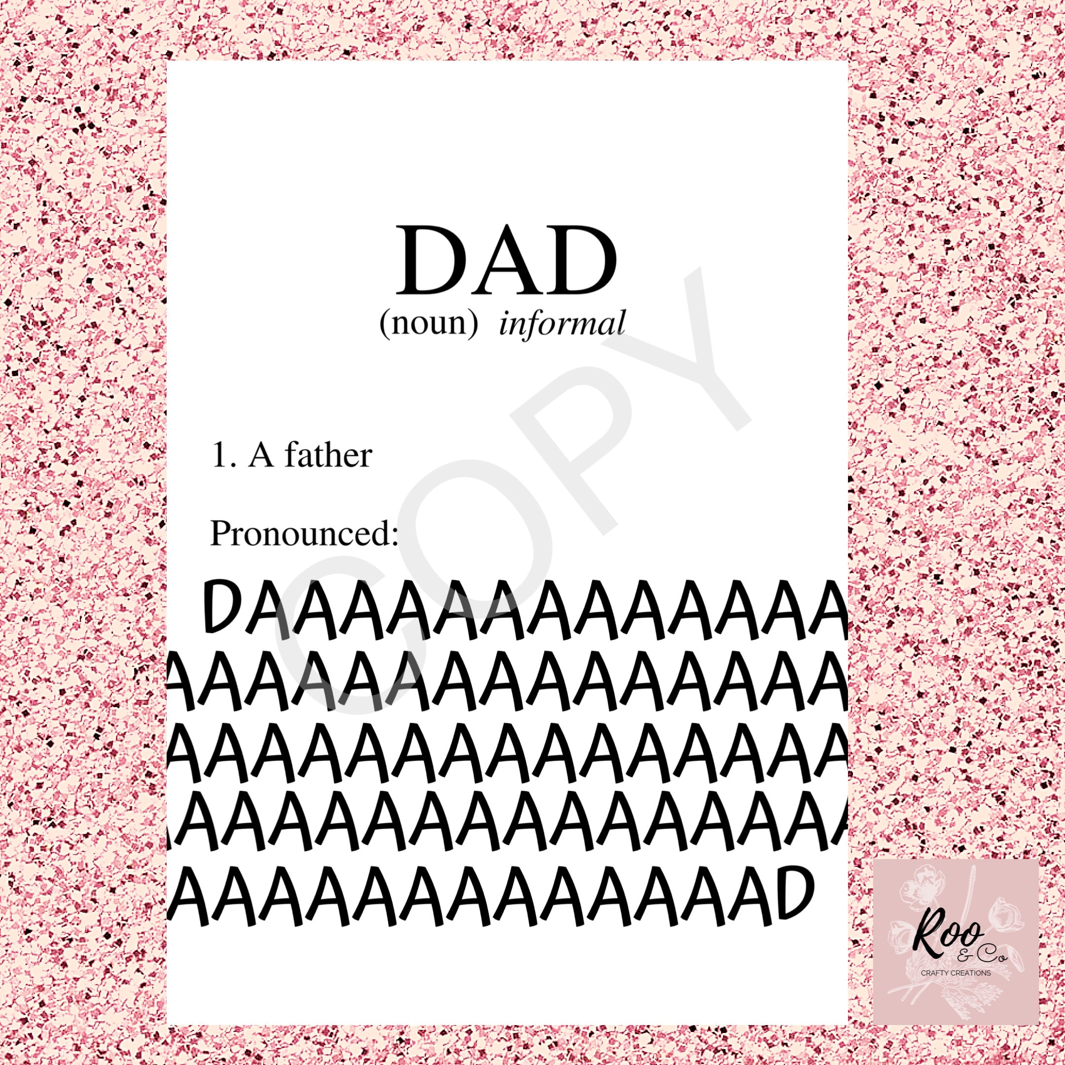 Quote Print Dad / Father Noun A4 Print | Etsy