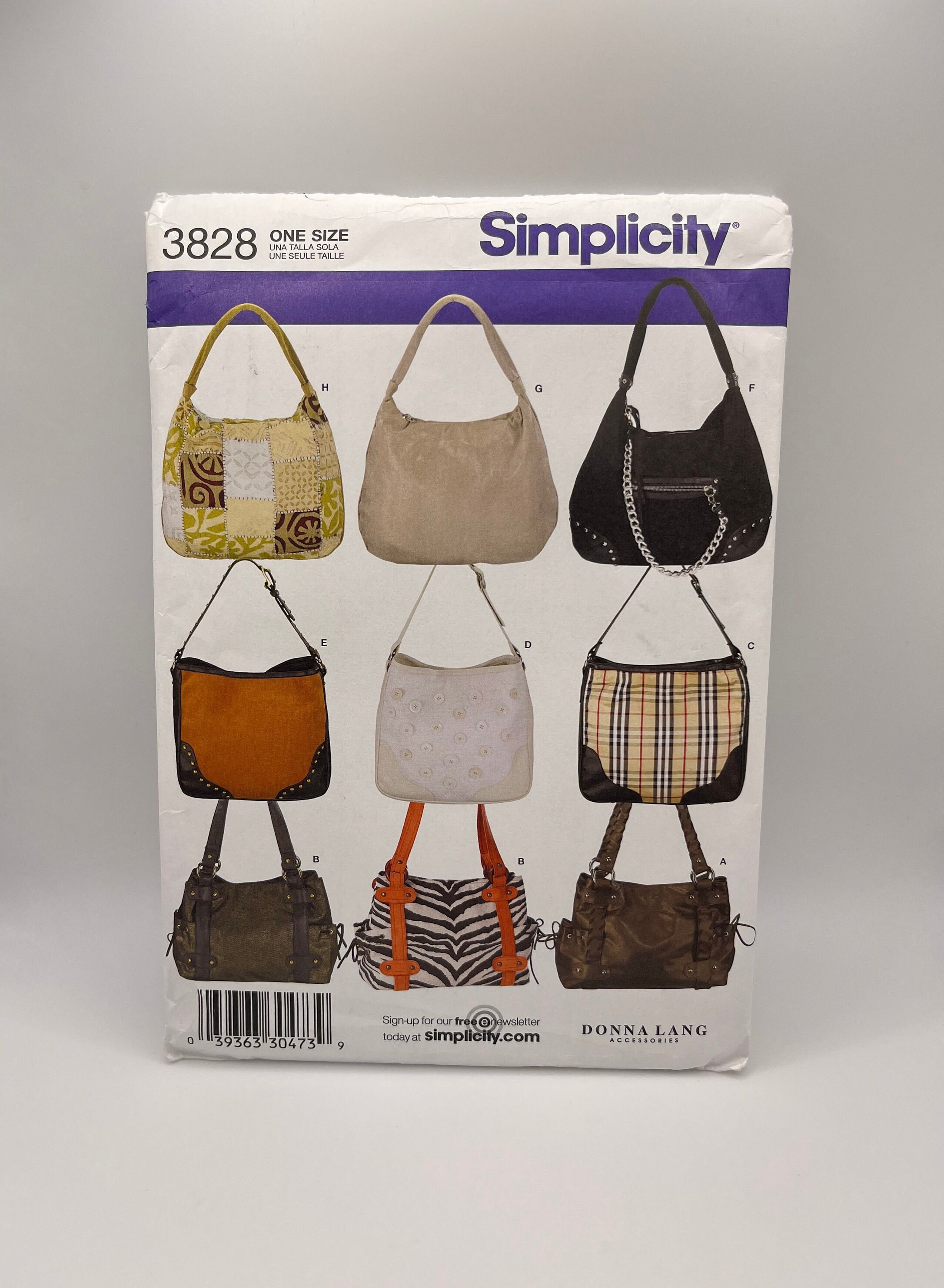 Simplicity 3828 Pattern Handbags in Three Styles One Size UNCUT FF ...
