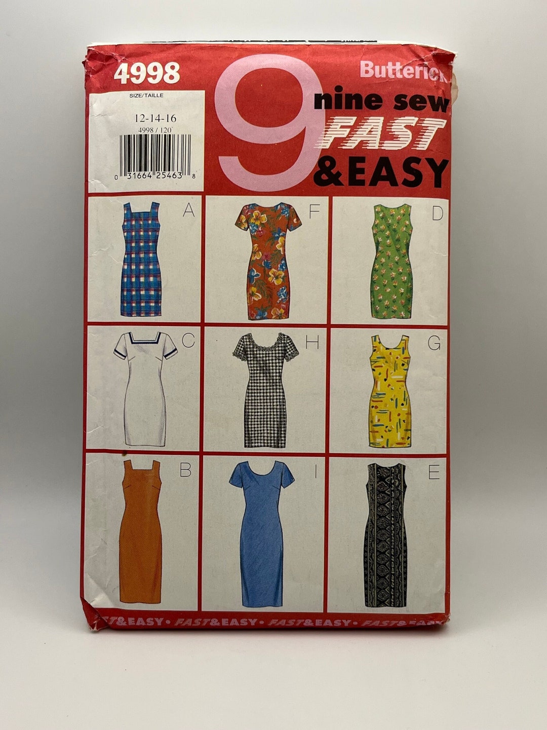 Vintage Pattern 4998 Butterick 9 Dresses 1997 12-14-16 - Etsy