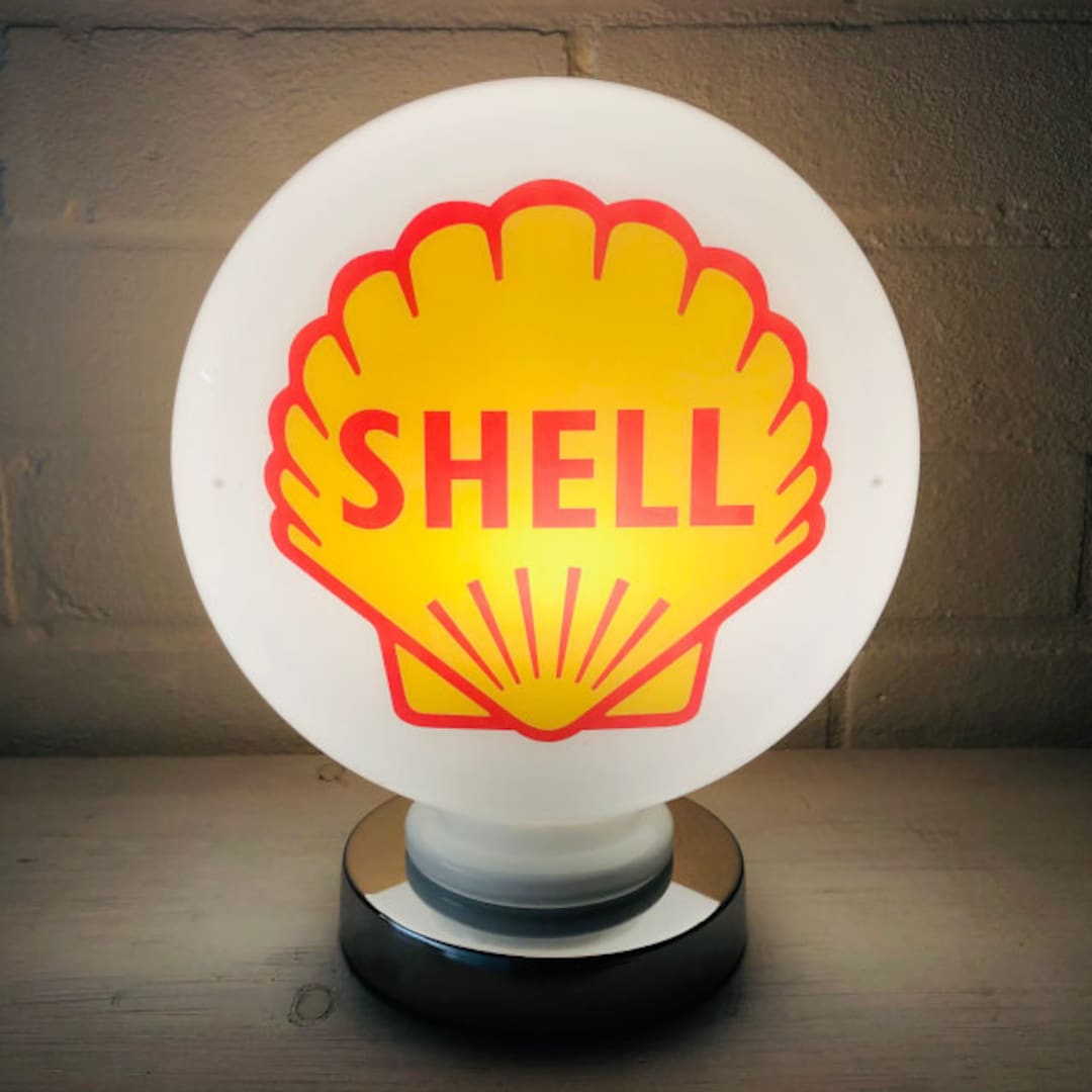 Shell Mini Gas Pump Globe Mini, LED Desk Lamp, Automemorabilia Petrol ...