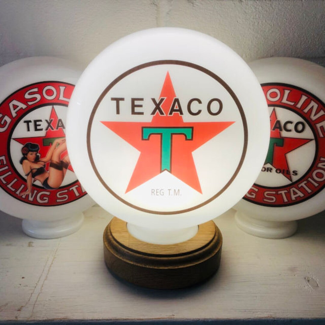 Texaco Star Gasoline Mini Gas Pump Globe Mini, LED Desk Lamp ...