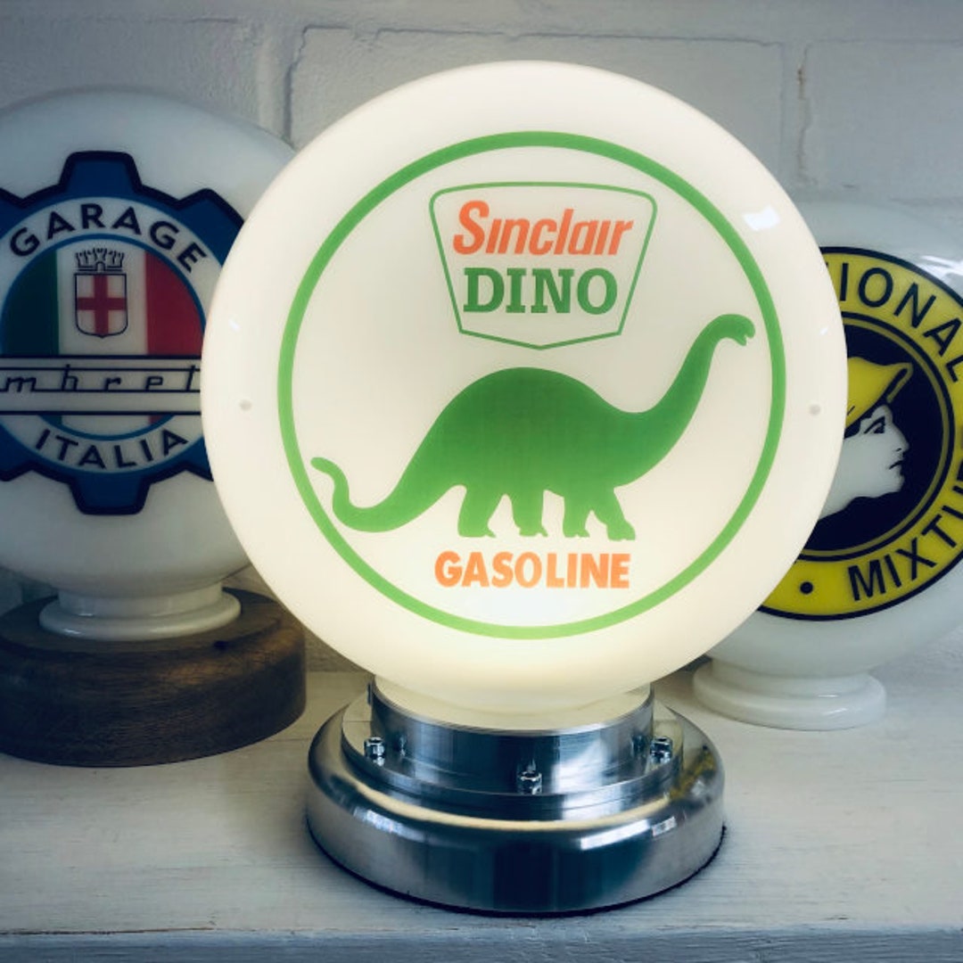 Sinclair Dino Gasoline Mini Gas Pump Globe, LED Desk Lamp, Aviation and ...