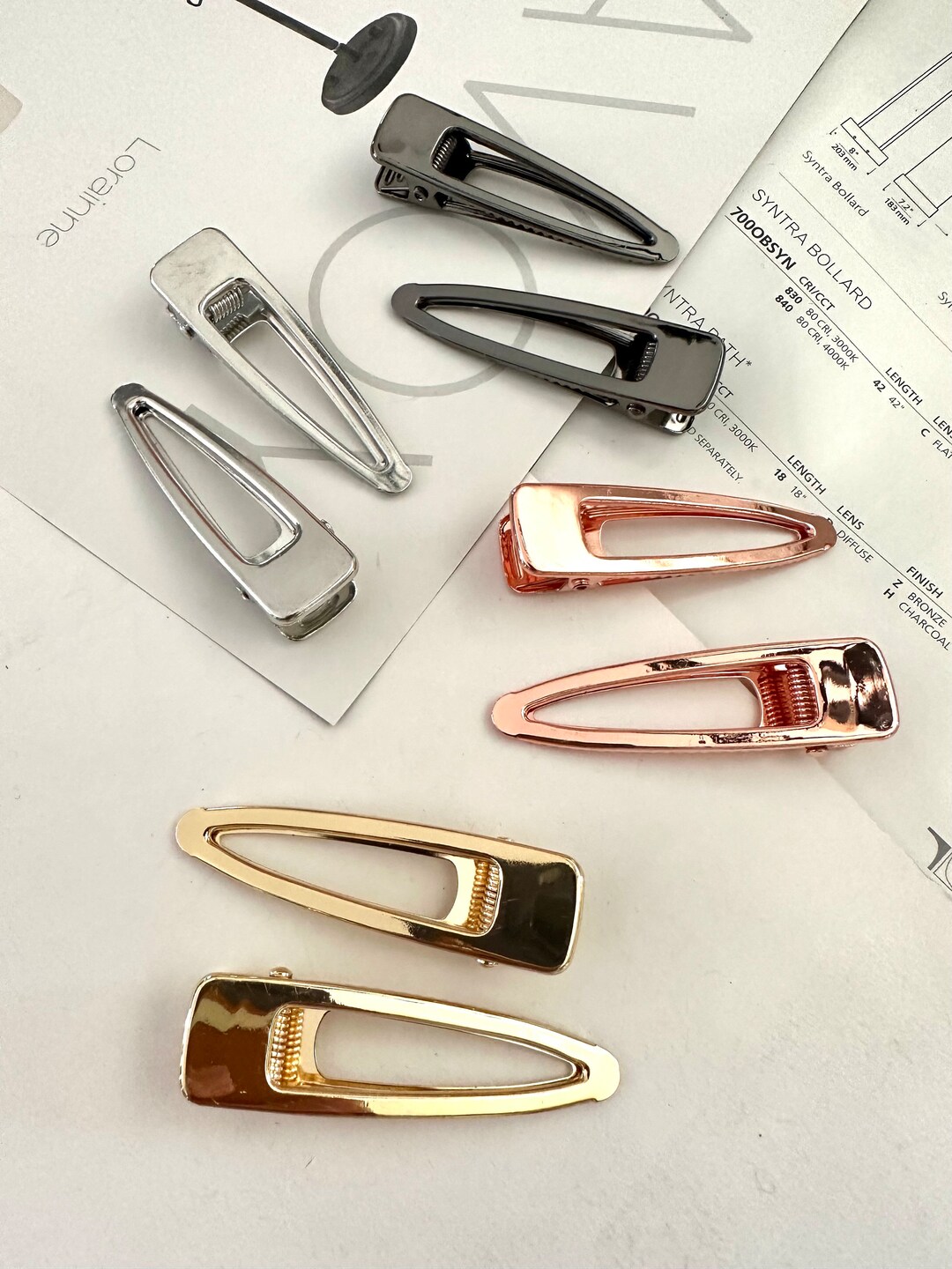 2 Pcs,gold Hair Clip,women Hair Clip,adult Hair Clip,metal Hair Pins ...