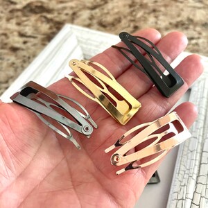 2 Pcs,snap Clips,black Snap Clips,rose Gold Snap Clip,girl Snap Clip ...
