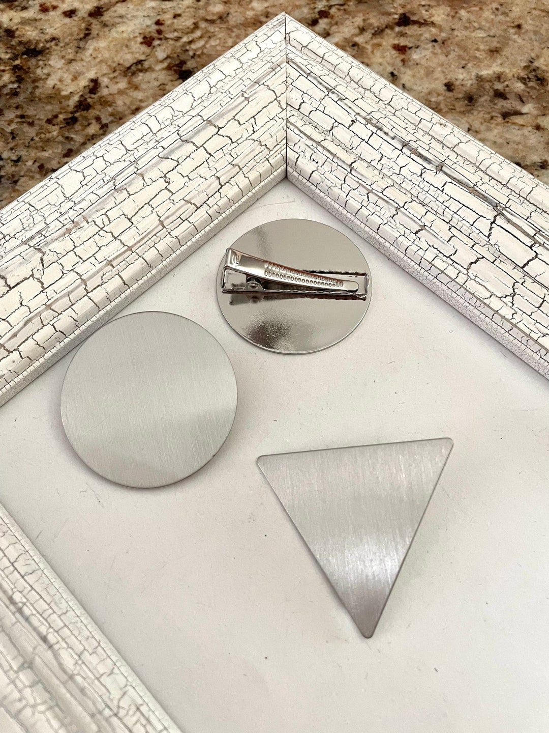 2 Pcs,triangle Hair Clip,circle Girl Hair Clip,geometric Hair Clip ...