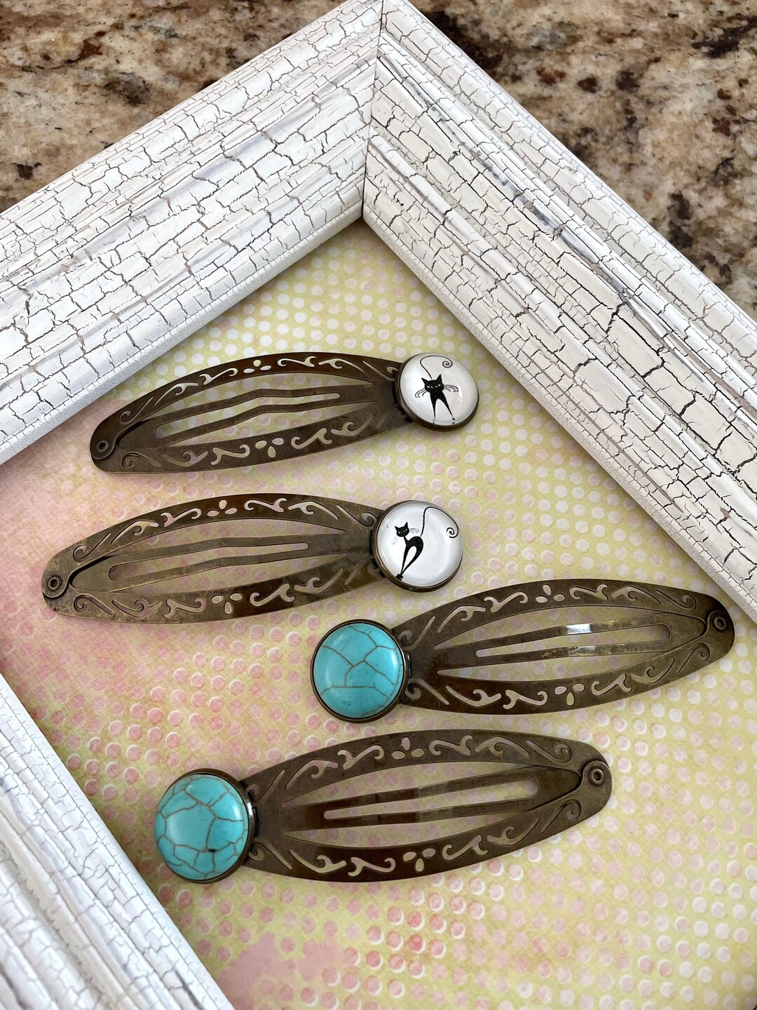 2 Pcs,bronze Snap Clips,cabochon Snap Clips,bronze Clip,filigree Snap ...