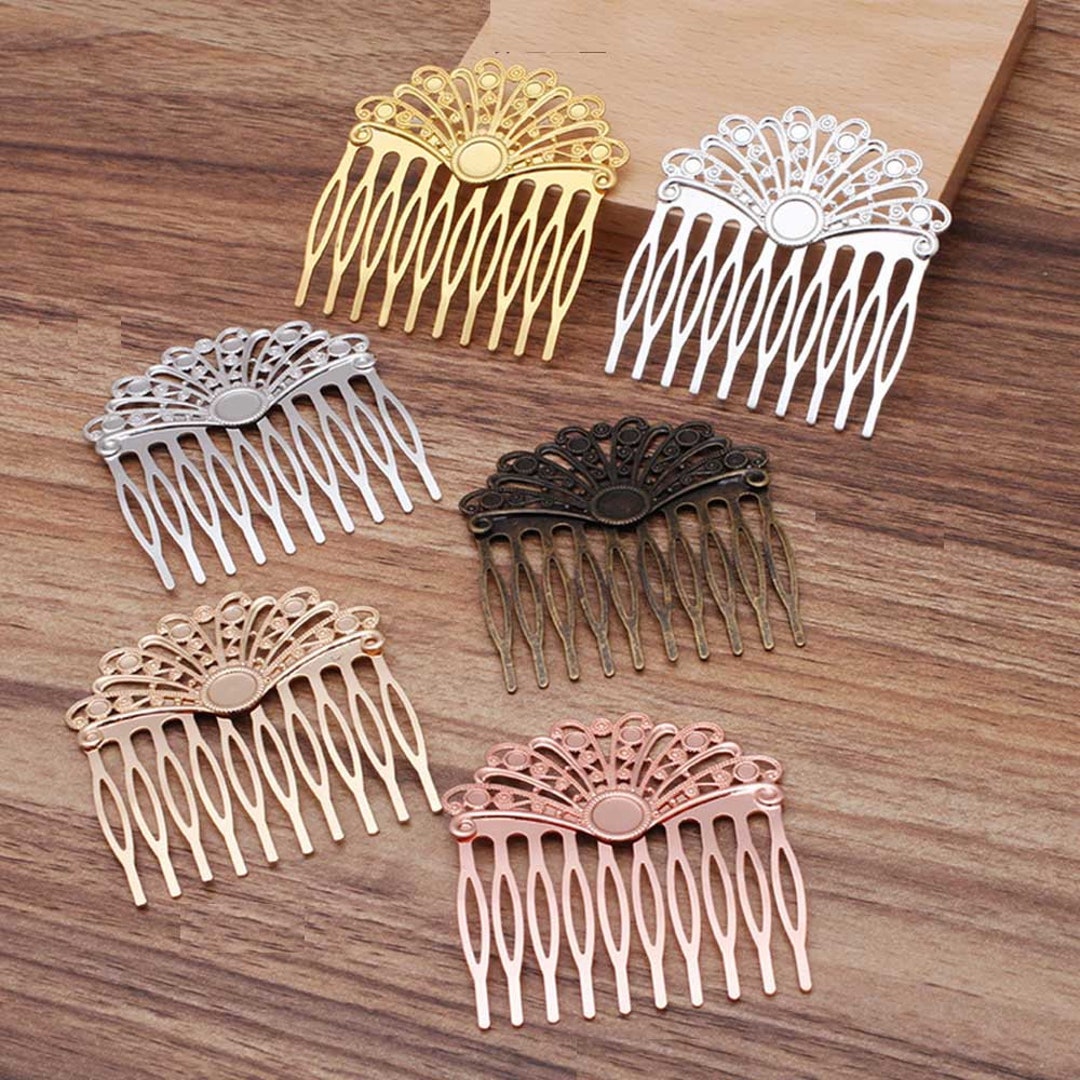 1-6 Pcs,hair Combs,filigree Hair Combs,rose Gold Hair Combs,metal Hair ...