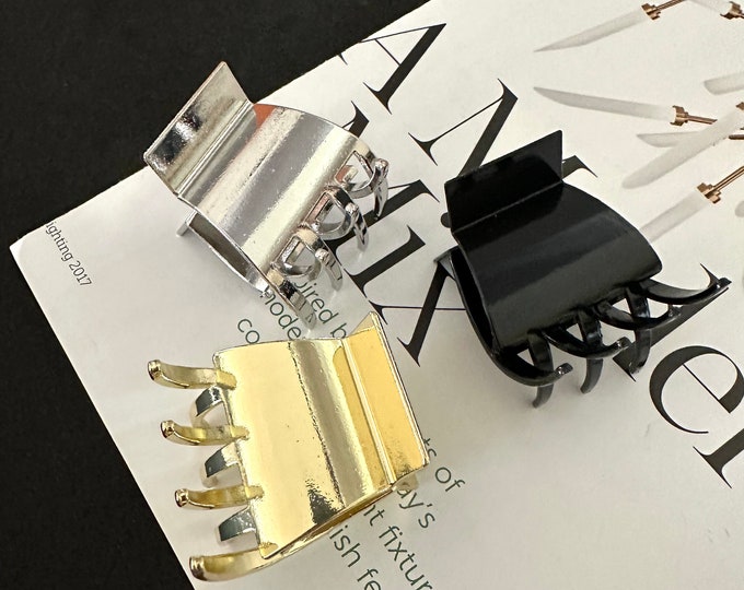 Tiny Mini Silver Tone Metal Hair Claw Clip - Etsy