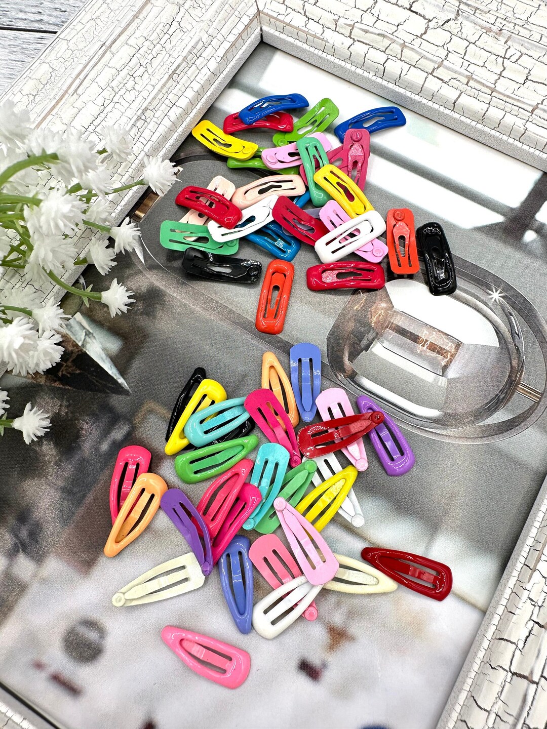 28 Pcs,snap Clips,colored Snap Clips,hair Clips,girl Snap Clip,baby ...