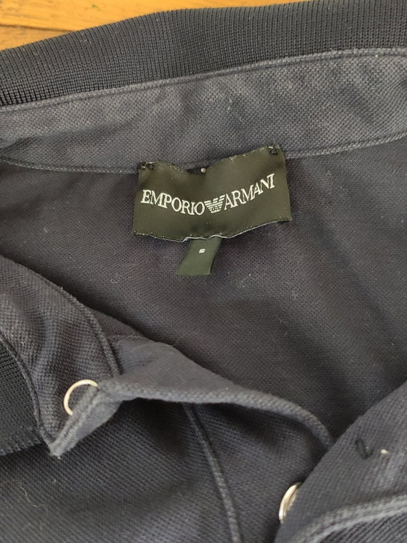 Vintage Emporio Armani Navy Blue Polo Shirt / T-shirt… - Gem