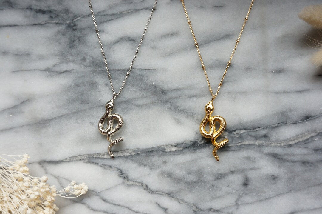 Python Gold/silver Necklace / Snake Necklace - Etsy