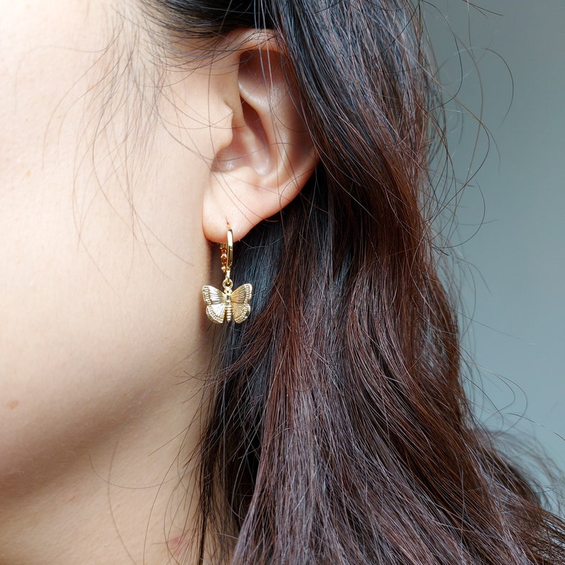 BUMBLE Gold Bee/butterfly Mix & Match Mini Hoop/huggie Earrings - Etsy