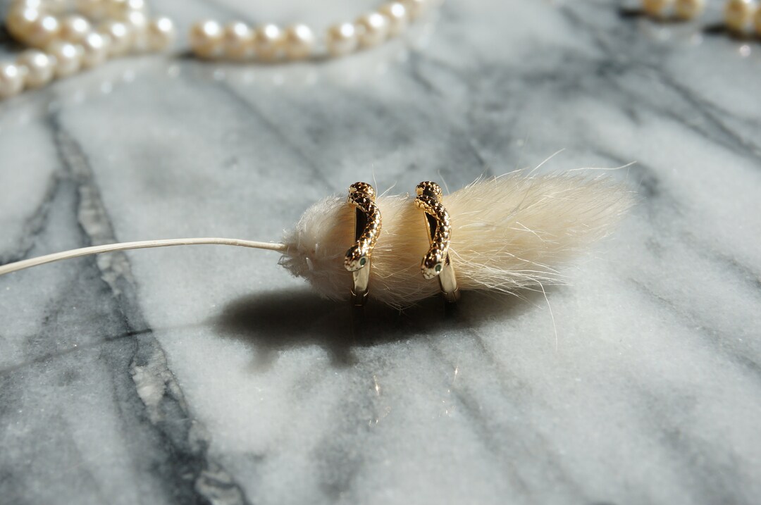 SNAKELET Gold Serpent Huggies / Snake Earrings / Snake Huggie Hoops ...