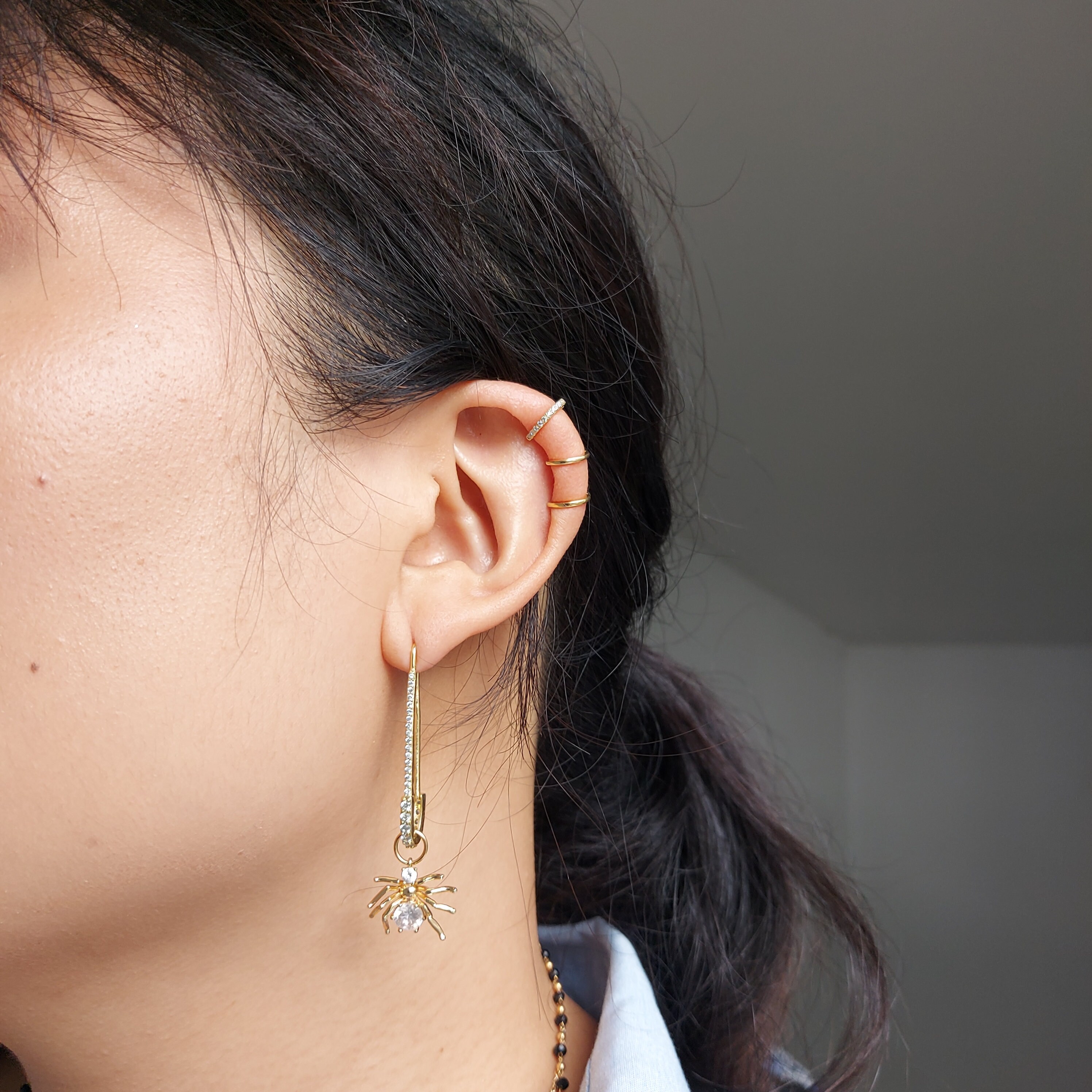 ARACHNO Safety Pin and Spider Earrings gold/silver - Etsy