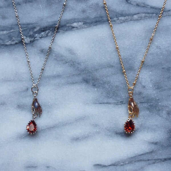 Red Gem Necklace - Etsy