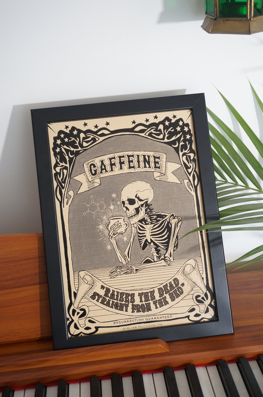 Caffeine Poster / Skeleton Poster / Dark Academia Prints - Etsy