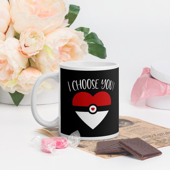 Pokemon Mug I Choose You Pokeball Mug Pokemon Valentines | Etsy