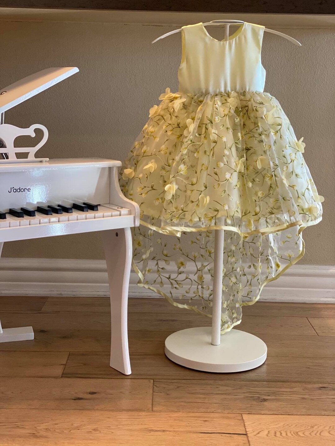 Girls/toddler Princess Yellow Floral Dress - Etsy