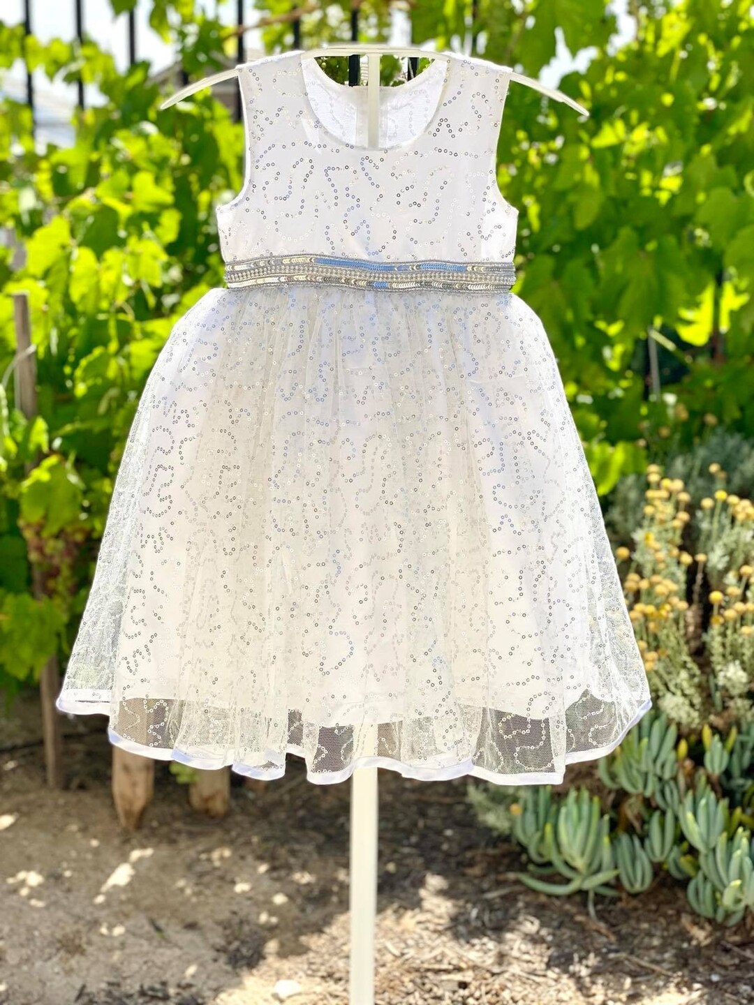 Girls/toddler White Silver Princess Dress - Etsy