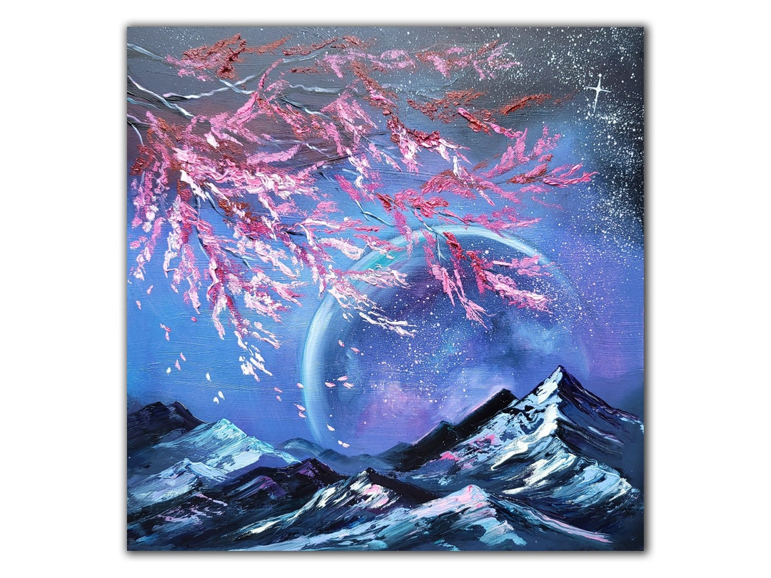Sakura Original Oil Painting Cherry Tree Blossom Painting - Etsy