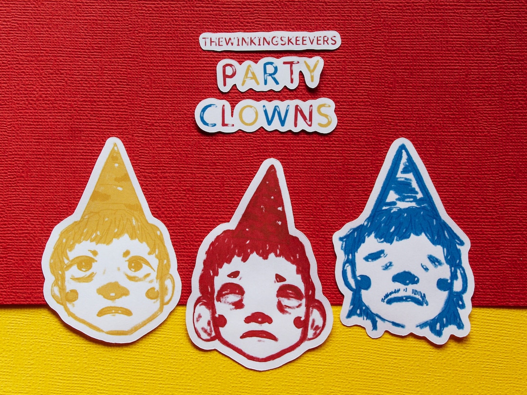 Party Clowns Matte / Glossy Art Stickers Clown Boys Clowncore Sticker ...