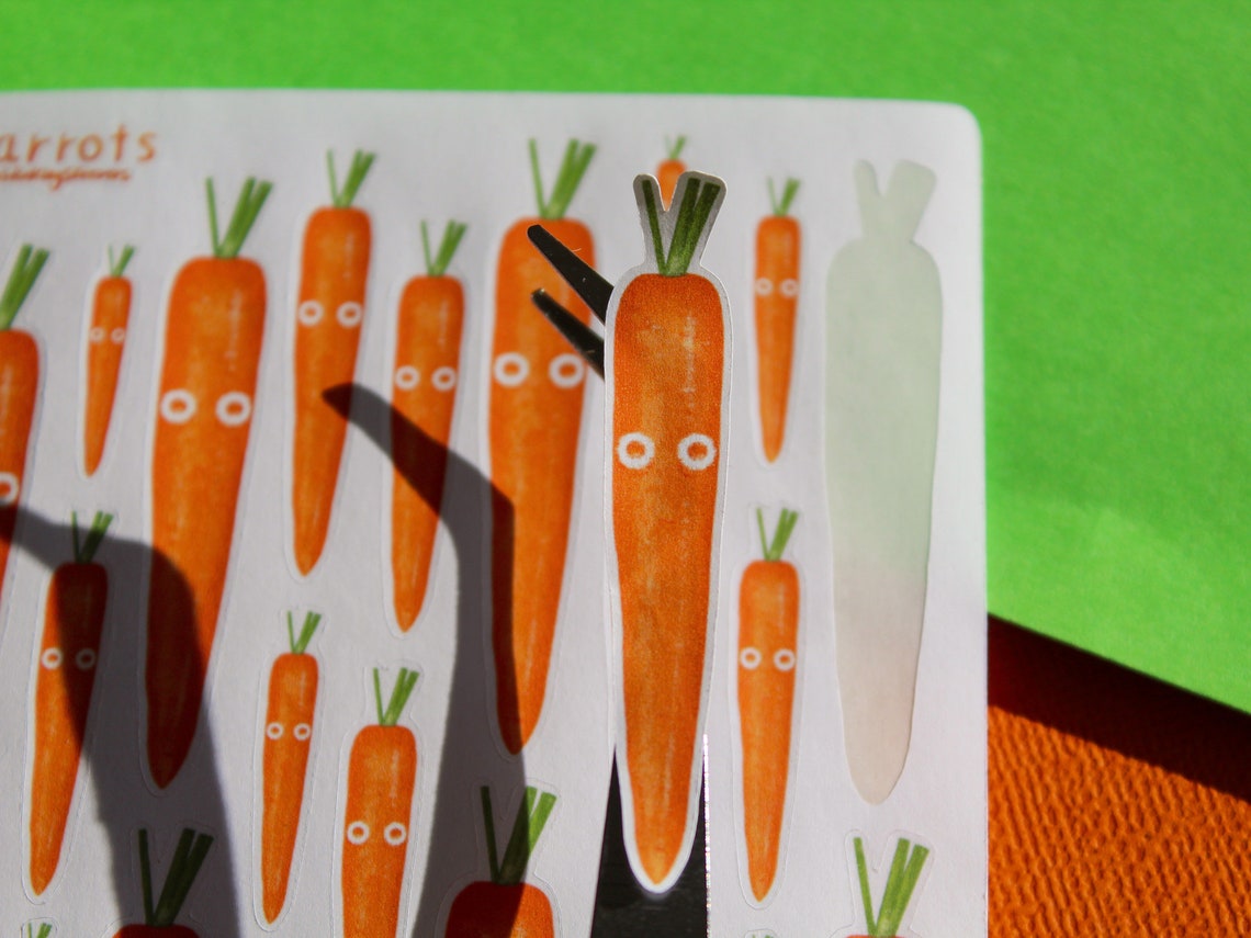 Carrot Creatures Matte Glossy Sticker Sheets Cute Carrot Creatures ...