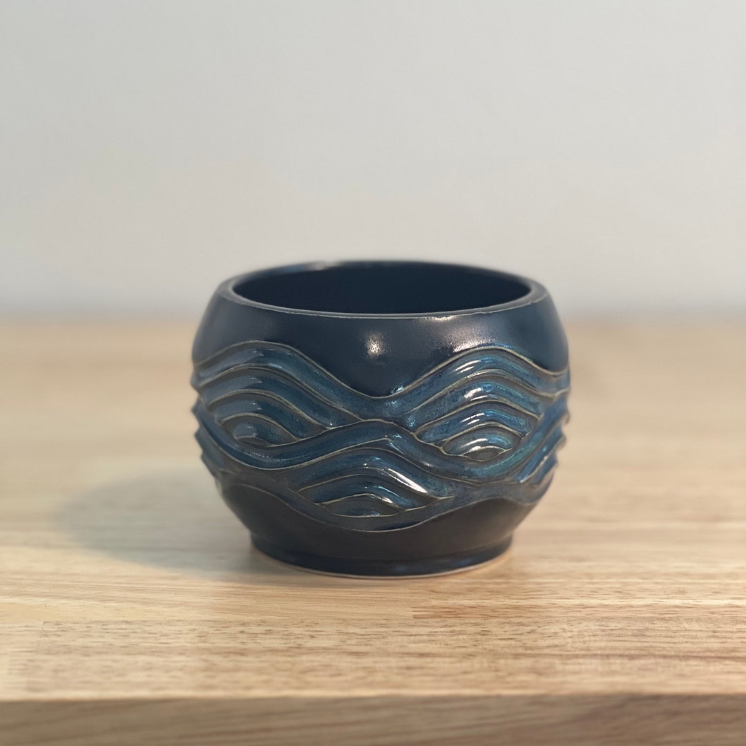 Small Planter With Wave Pattern - Etsy