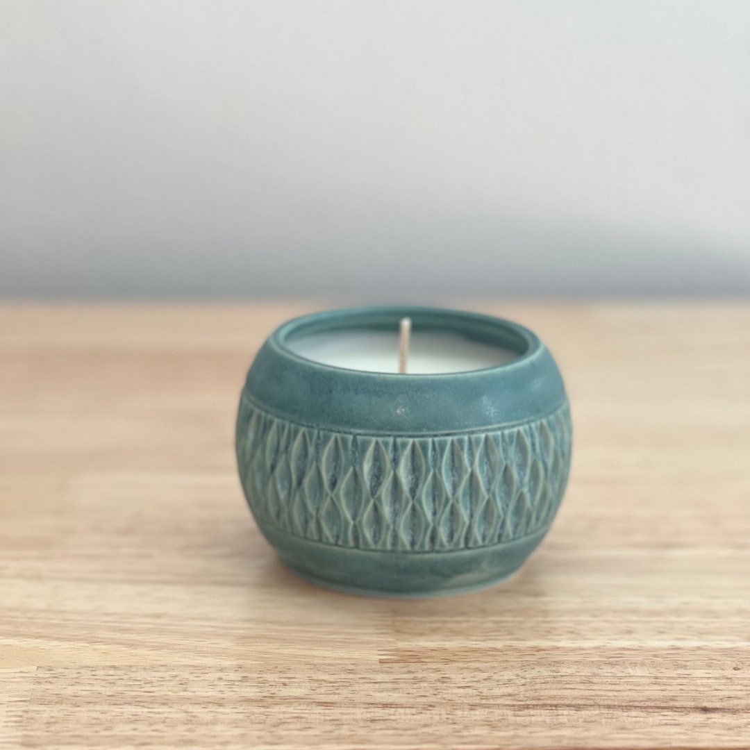 Green Ceramic Lattice Candle - Etsy