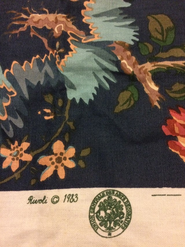 Brunschwig & Fils Blue Floral Rivoli Fabric 1983 Remnant - Etsy