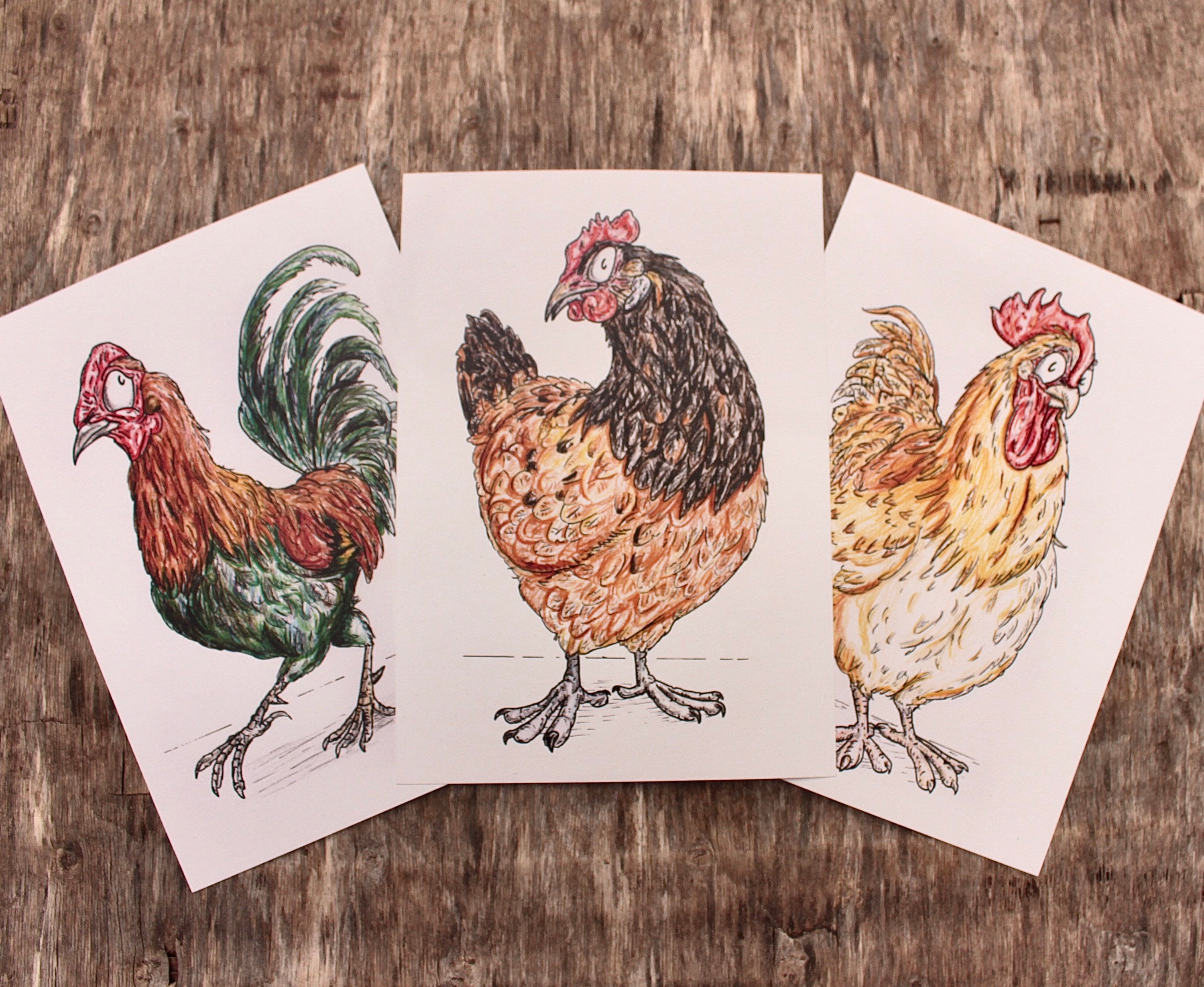 LIMITED EDITION 3 Breeds of Chicken Set of 3 Chicken - Etsy Canada