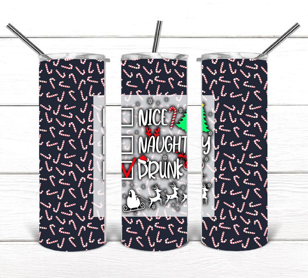 Drunk Christmas Check List Tumbler Wrap 20 Oz Tumbler Wrap PNG - Etsy