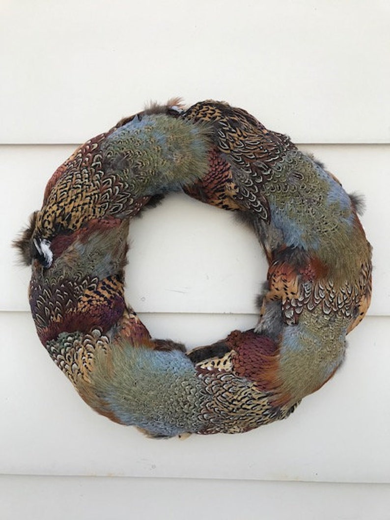 PHEASANT Feather WREATH Taxidermy 20 Inches 5 Pheasant Pelts - Etsy