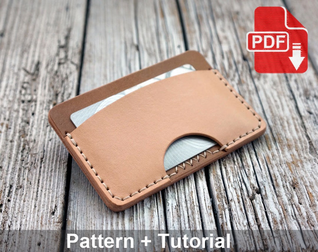 Leather Card Holder PDF Pattern. Template of Pocket Mini - Etsy