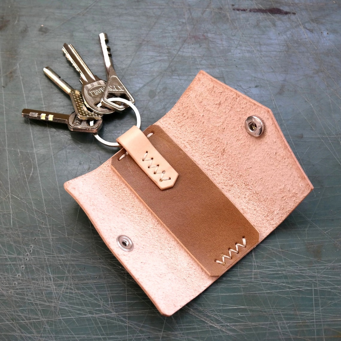 Leather Key Holder PDF Pattern. Leather Key Pouch. Keys Cover. Leather ...