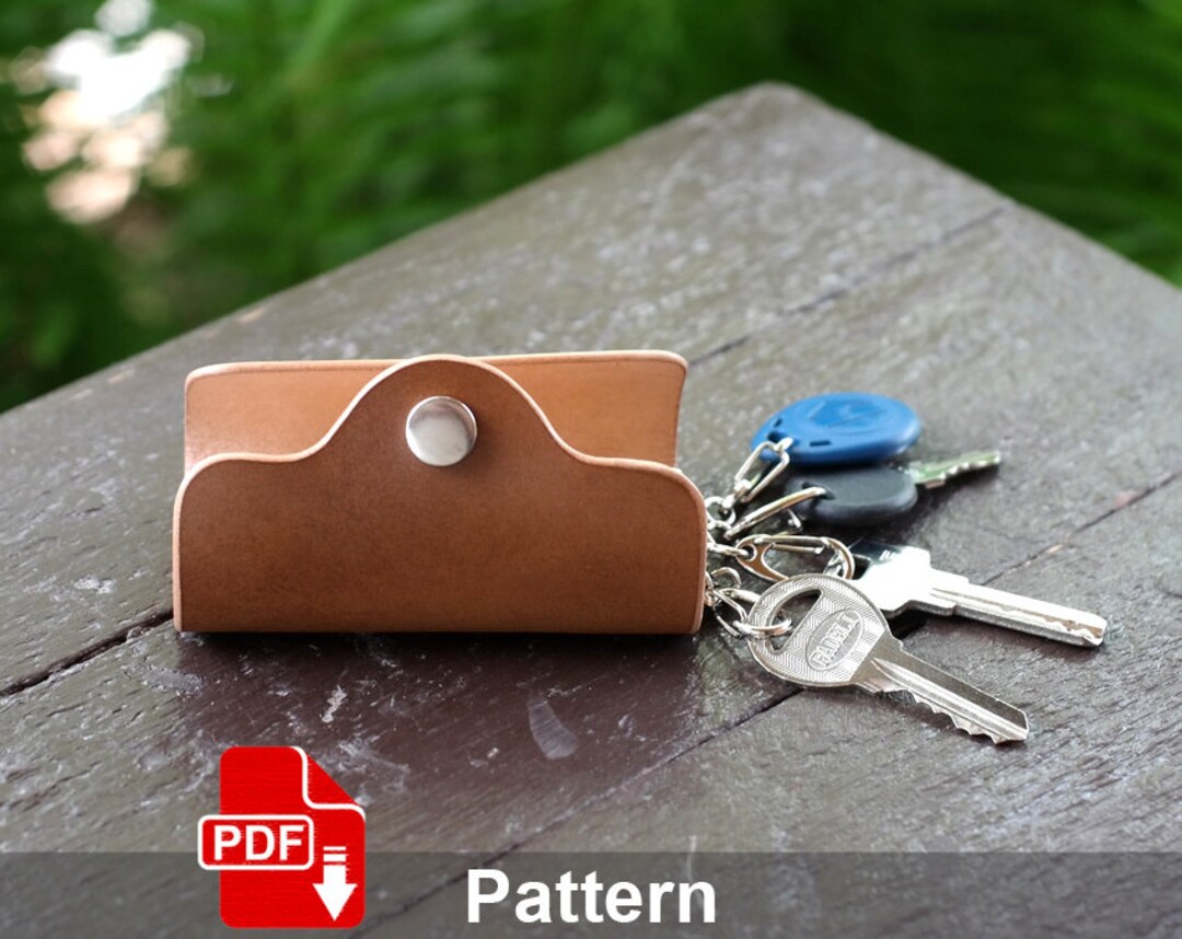 Leather Key Holder PDF Pattern. Leather Key Pouch. Keys Cover. Leather ...