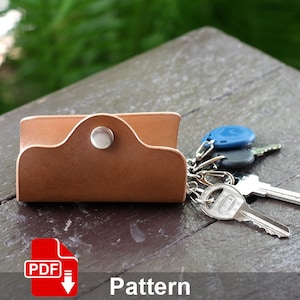 Leather Key Holder PDF Pattern. Leather Key Pouch. Keys Cover. Leather ...